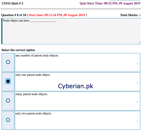 CS311 Quiz 2 Solution and Discussion | Cyberian Learn Smartly